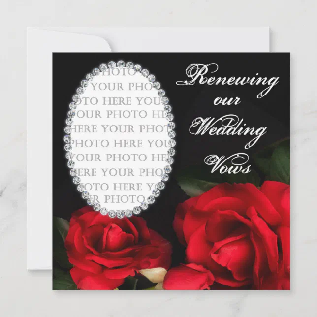 RENEWING Wedding Vows - Invitation - Oval Photo | Zazzle