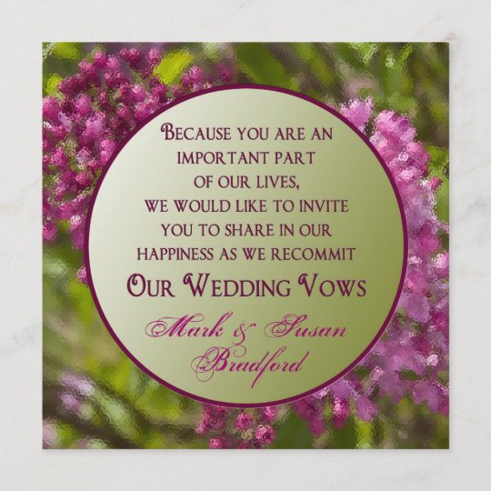 Renewing Wedding Vows Invitations - Lilacs/glass | Zazzle.com