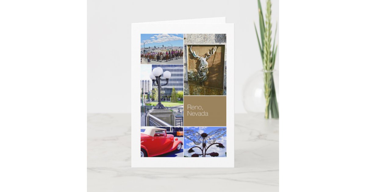 Reno city, Nevada, photo-collage Card | Zazzle