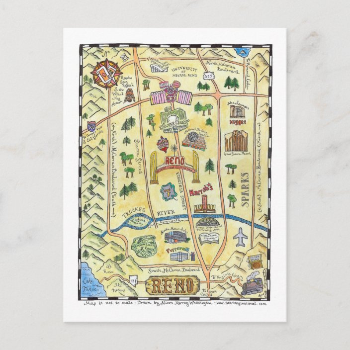 Reno Map Postcard | Zazzle.com