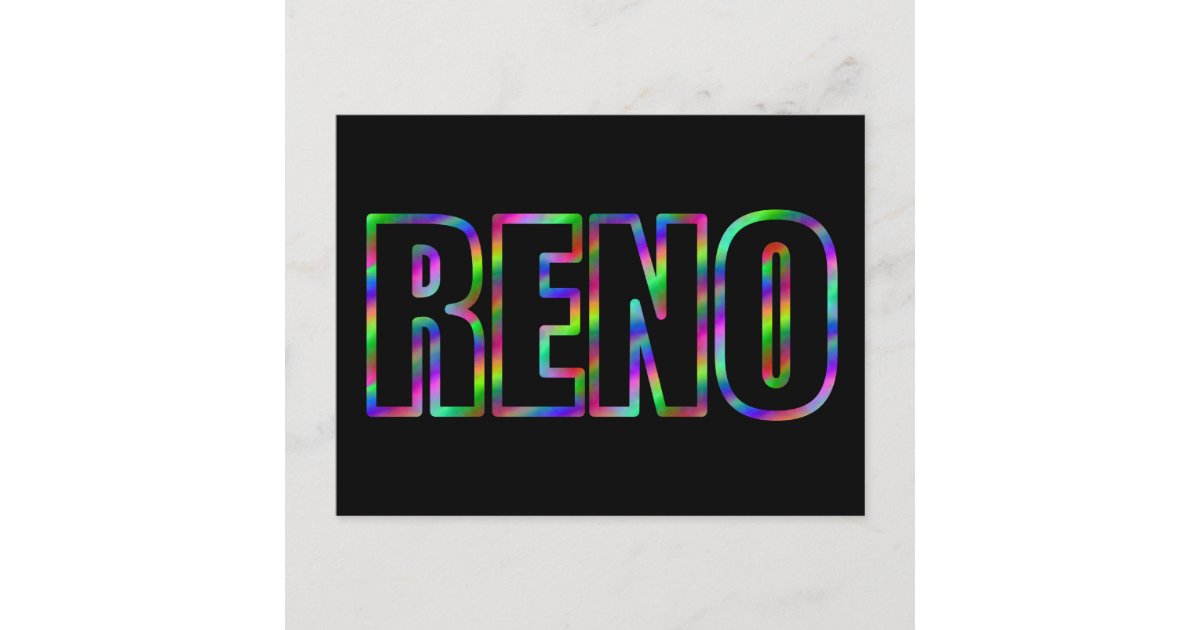 RENO Neon Postcard | Zazzle