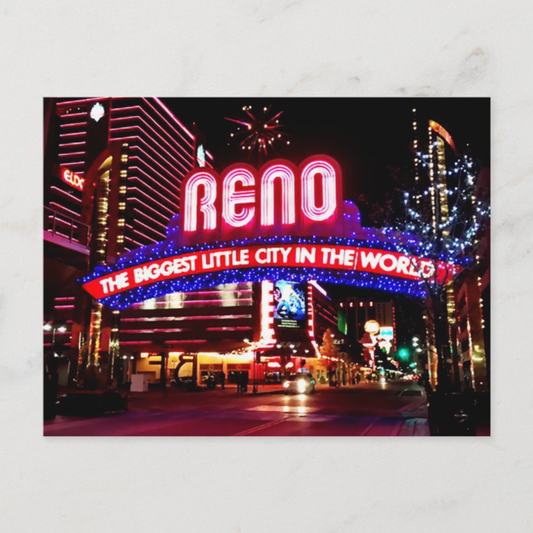 Reno, Nevada at Night Postcard | Zazzle