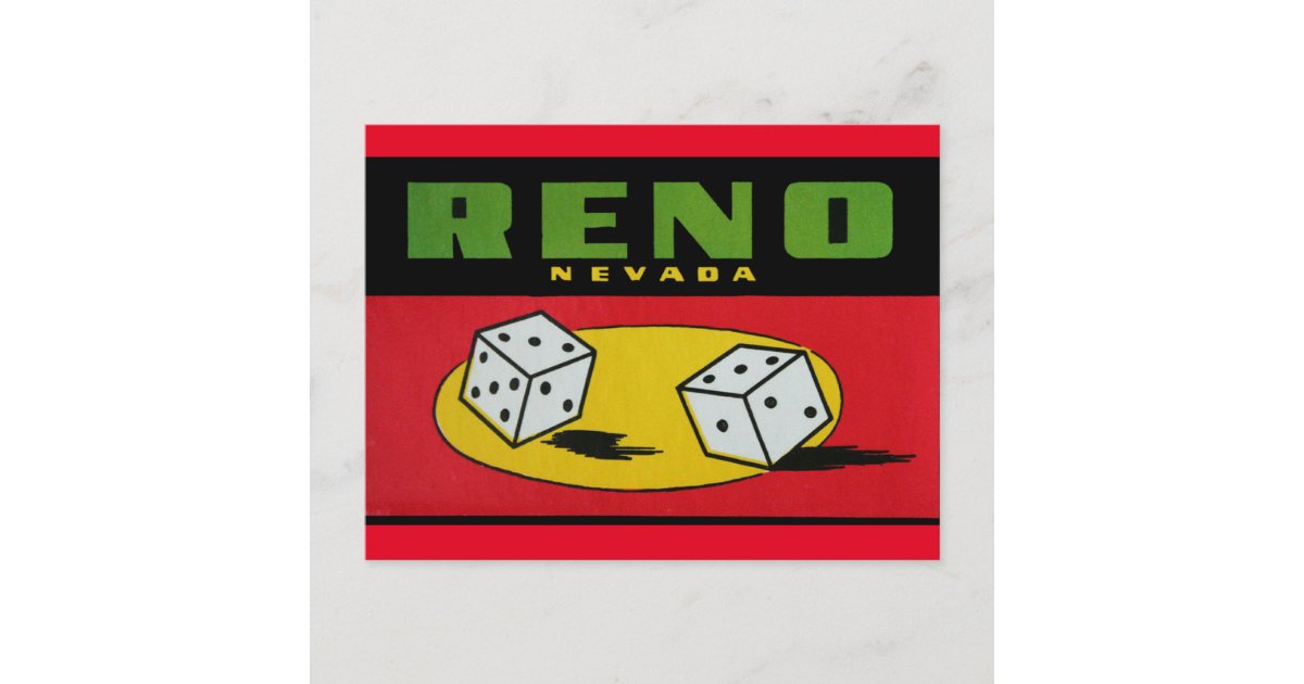 Reno Nevada Dice vintage travel Postcard | Zazzle