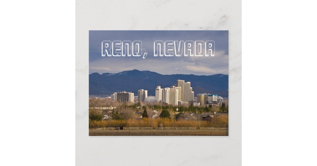 Reno Nevada Downtown Skyline Postcard | Zazzle