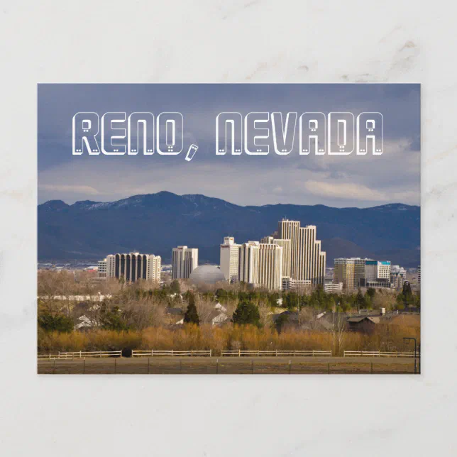 Reno Nevada Downtown Skyline Postcard | Zazzle