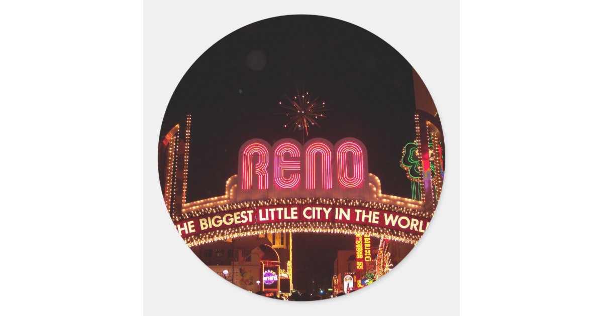 Reno Sign Classic Round Sticker | Zazzle