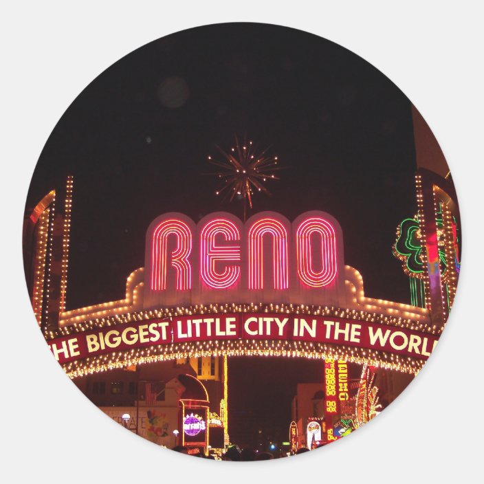 Reno Sign Classic Round Sticker | Zazzle.com