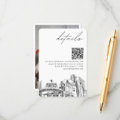 Reno Wedding Skyline Small Details QR Code RSVP Enclosure Card | Zazzle