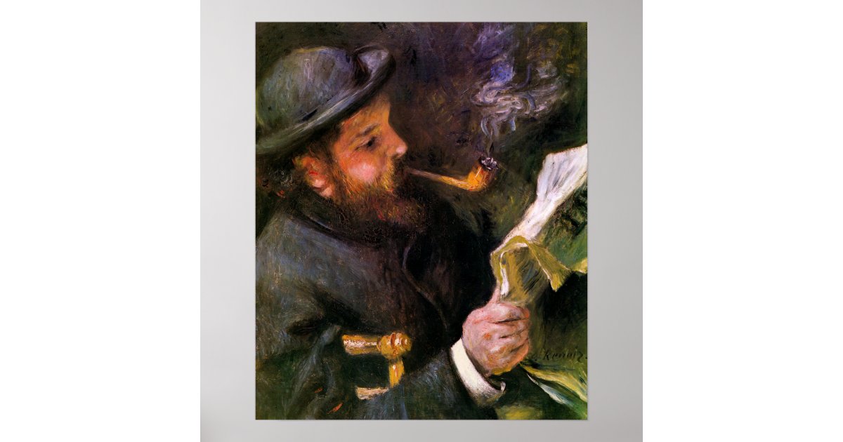 Renoir - Claude Monet Reading 1872 Poster | Zazzle