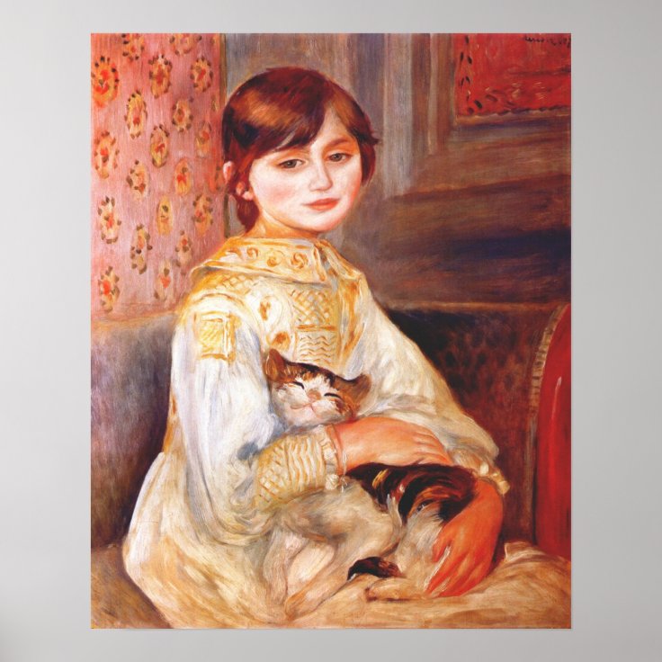 Renoir Girl With Cat Poster | Zazzle