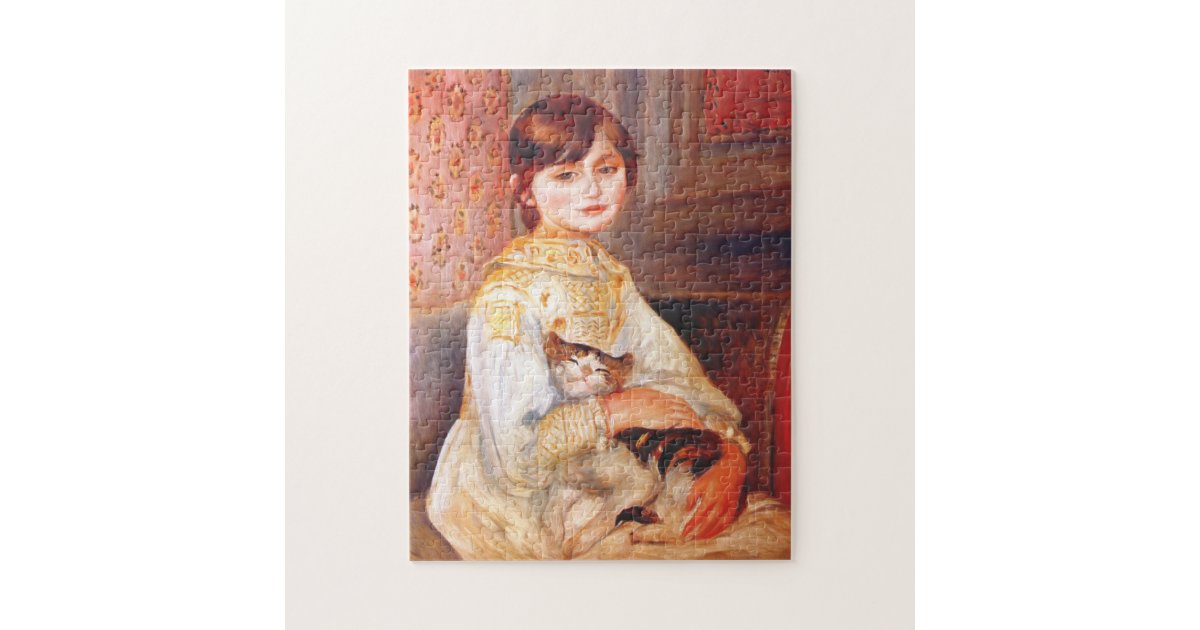 Renoir Girl With Cat Puzzle | Zazzle