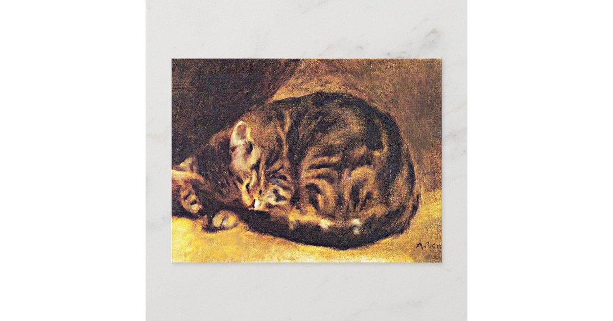 Renoir: Sleeping Cat Postcard | Zazzle