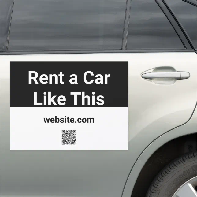 Rent a Car Like This Website Business QR Code Car Magnet | Zazzle