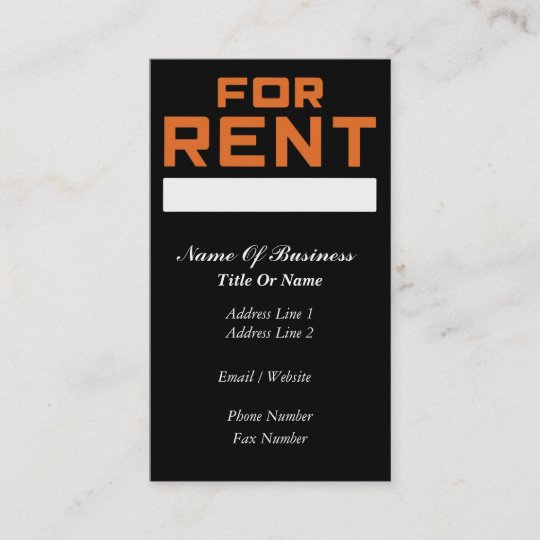 Rental Business Card | Zazzle.com