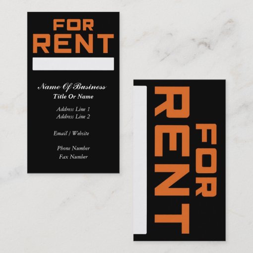 Rental Business Card | Zazzle