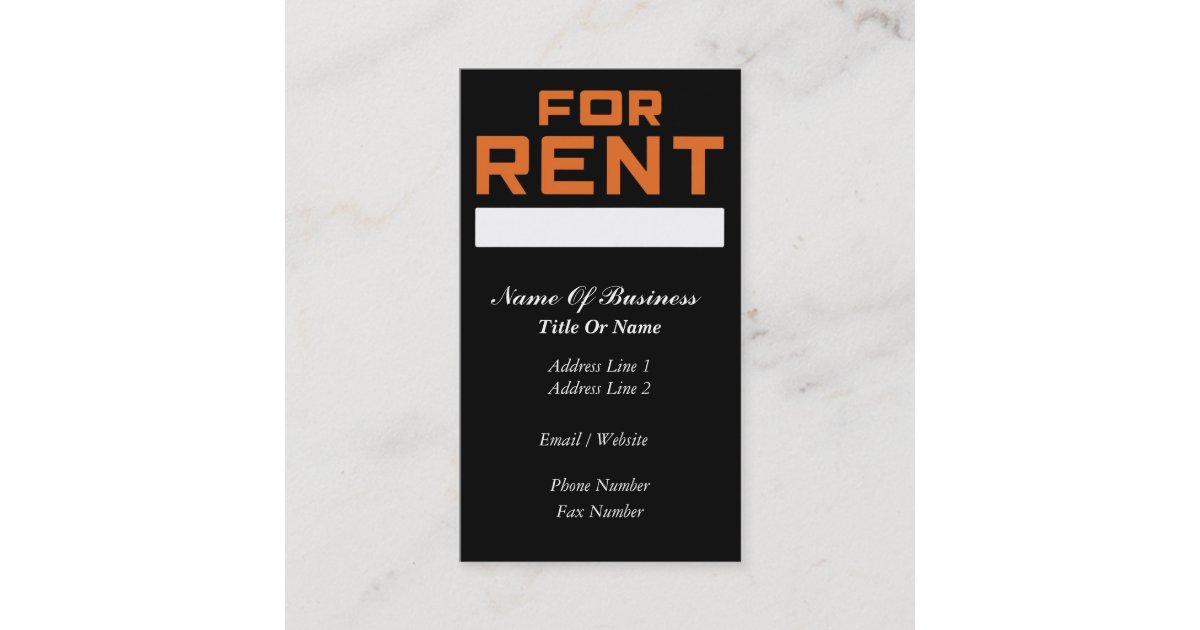 Rental Business Card | Zazzle