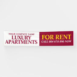 Rental business rent signage banner red yellow | Zazzle