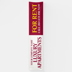 Rental business rent signage banner red yellow | Zazzle