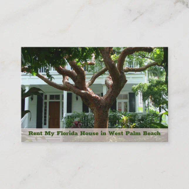 Rental Property Photo Template Advertisement Business Card | Zazzle