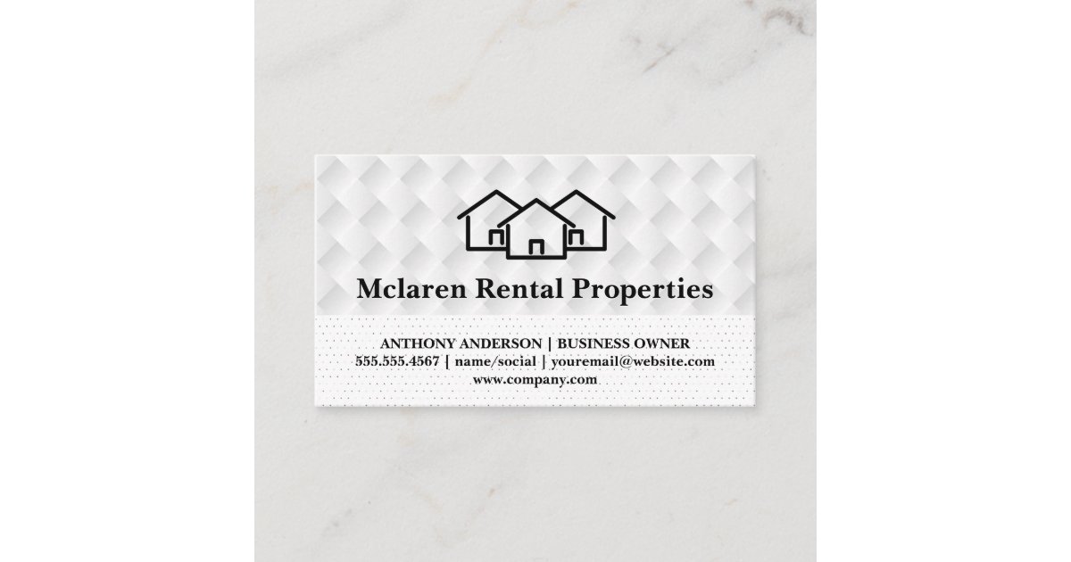 Rentals | Weave Pattern | Real Estate Business Card | Zazzle