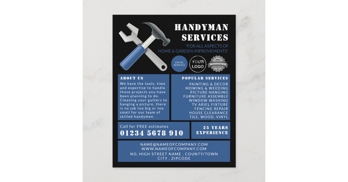 Repair Tools, Handyman Advertising Flyer | Zazzle