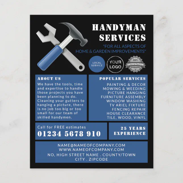 Repair Tools, Handyman Advertising Flyer | Zazzle
