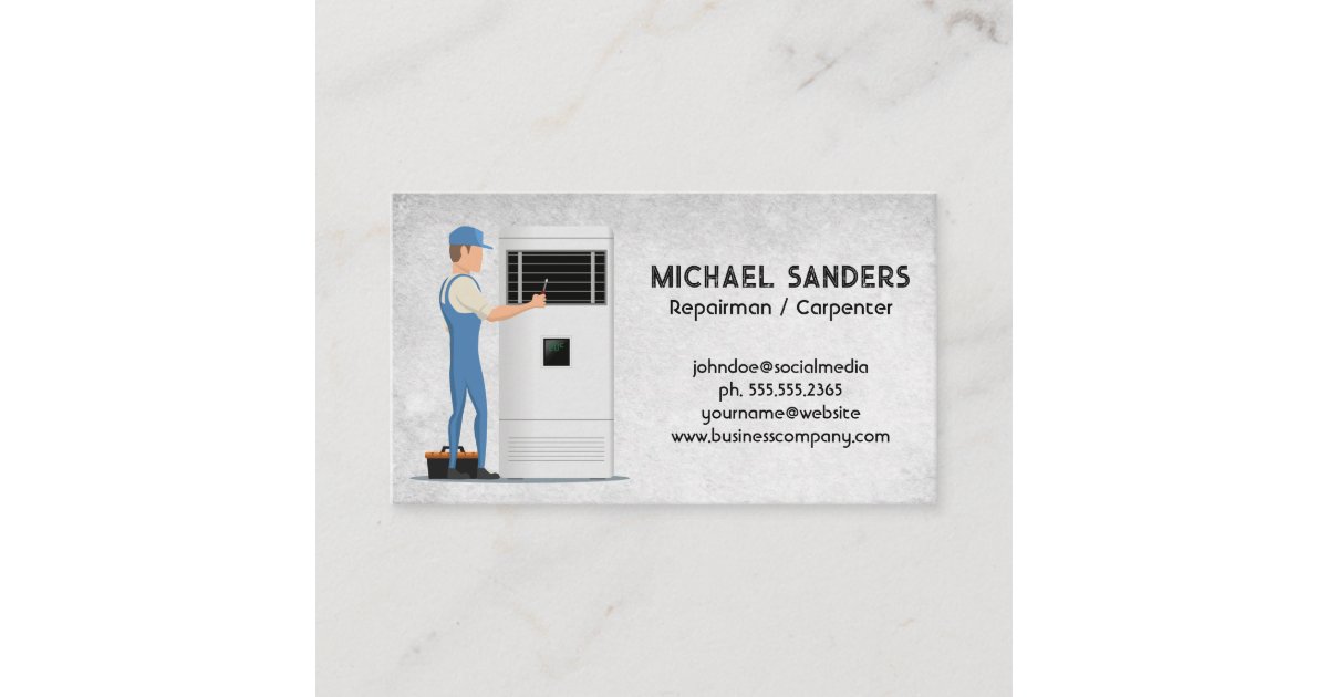 Repairman Working Appliance Business Card | Zazzle