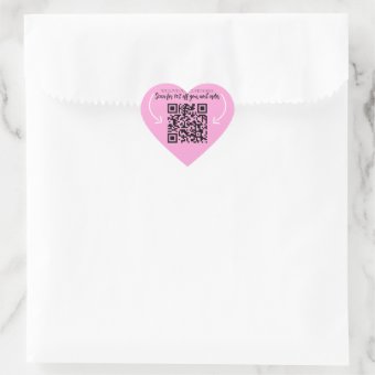 Repeat customer website marketing QR code pink Heart Sticker | Zazzle