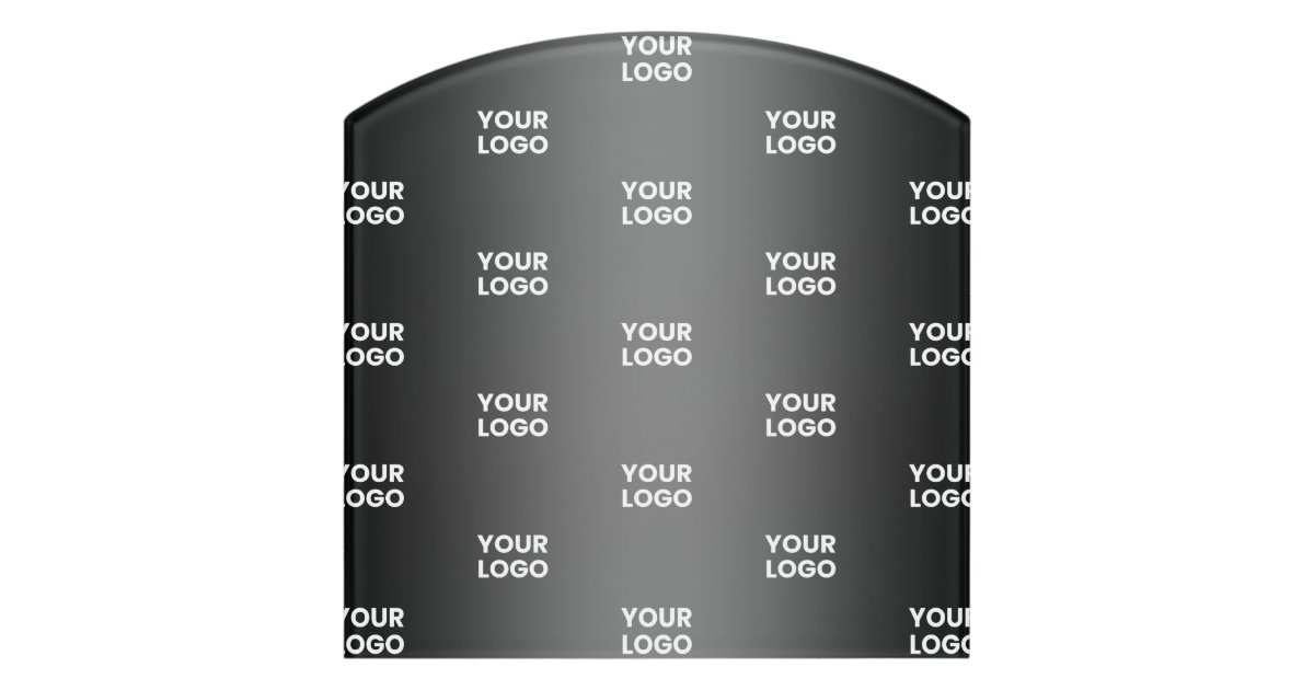 Repeating Business Logo | Black & Grey Gradient Door Sign | Zazzle