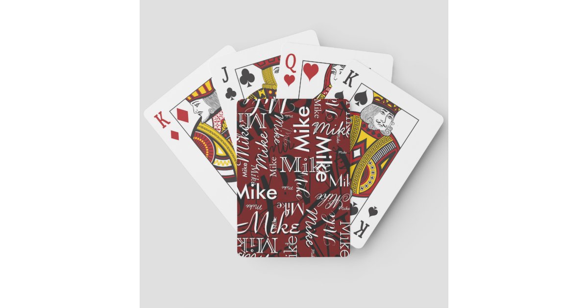 Repeating Custom Name Cool Poker Cards | Zazzle