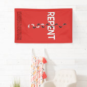 REPENT Footprints Cross Banner | Zazzle