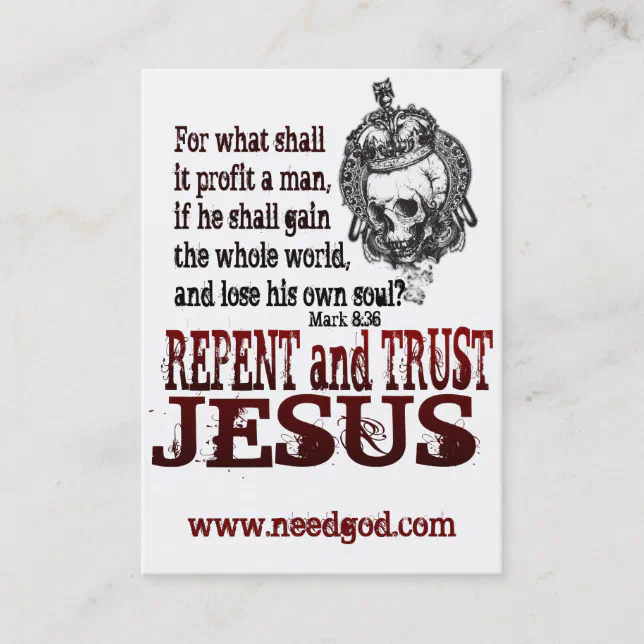 Repent Gospel Tract Business Card | Zazzle