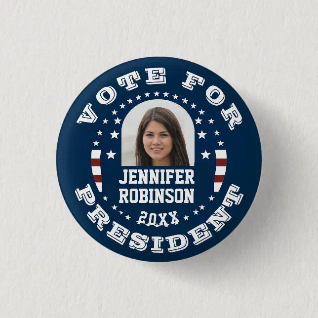 Replace Photo | Campaign Template Round Pinback Bu Button | Zazzle