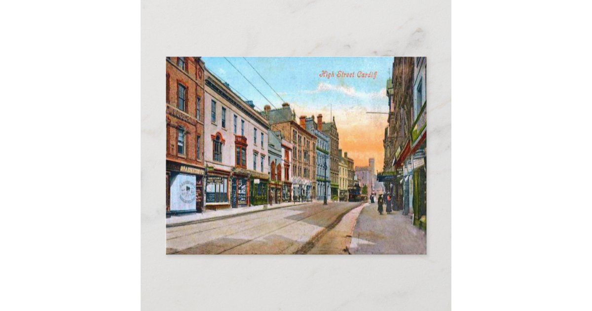 Replica Vintage Image, Cardiff, High Street Postcard | Zazzle