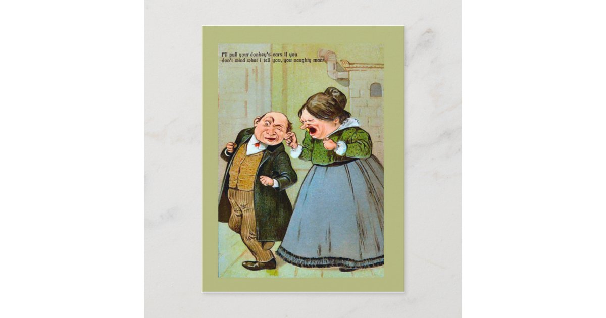 Replica Vintage postcard, Humour, Couple 1 Postcard | Zazzle
