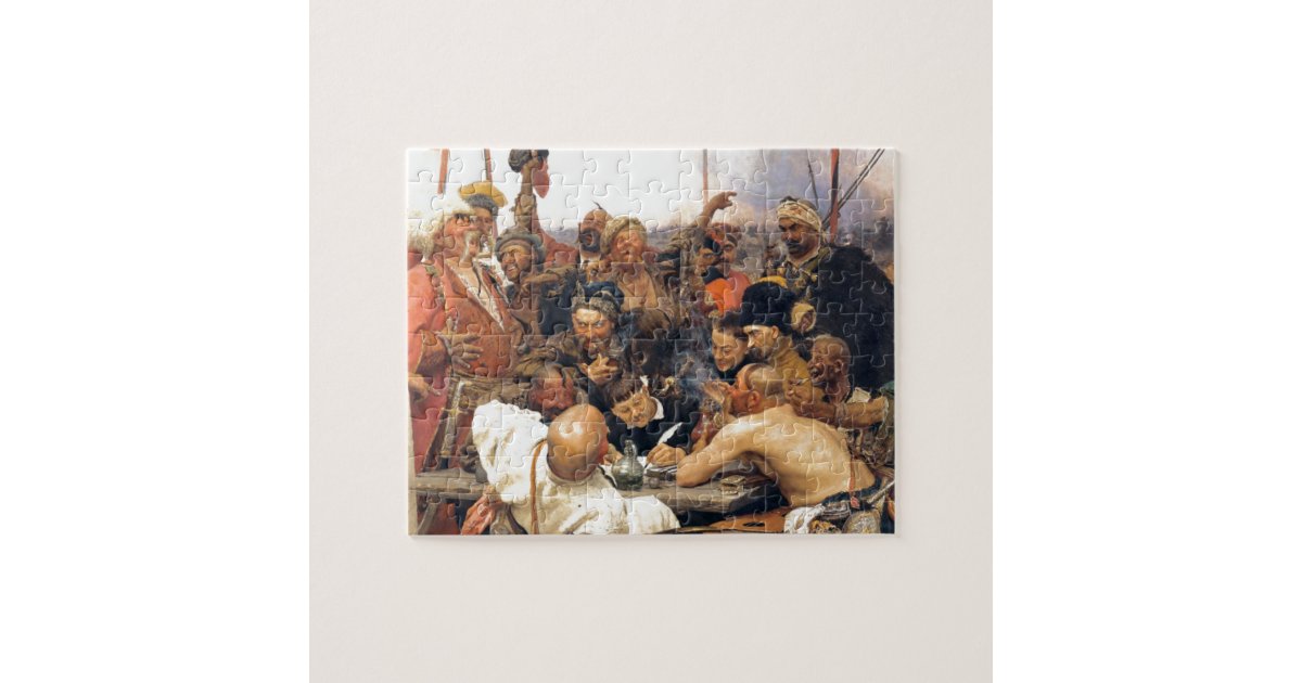 Reply of the Ukrainian Kozaky/Cossacks by Repin Ji Jigsaw Puzzle | Zazzle
