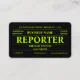 Reporter Journalist Business Card | Zazzle
