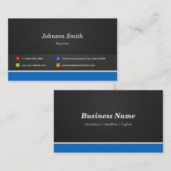 Reporter - Professional Customizable Business Card | Zazzle