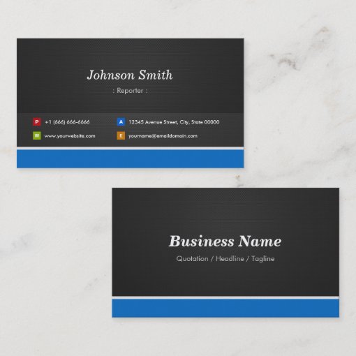 Reporter - Professional Customizable Business Card | Zazzle