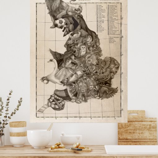 Representative Map of English Football Poster | Zazzle
