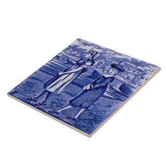 Repro 1885 Wedgwood Blue Calendar Months July Ceramic Tile | Zazzle