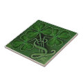 Repro Antique Minton Lucky Green Shamrocks Ceramic Tile | Zazzle