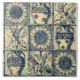 Repro Blue & Buff Sunflowers Urns Bamboo Trellis Ceramic Tile | Zazzle