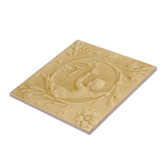 Repro Minton Faux Relief Putti Cream Victorian Ceramic Tile | Zazzle