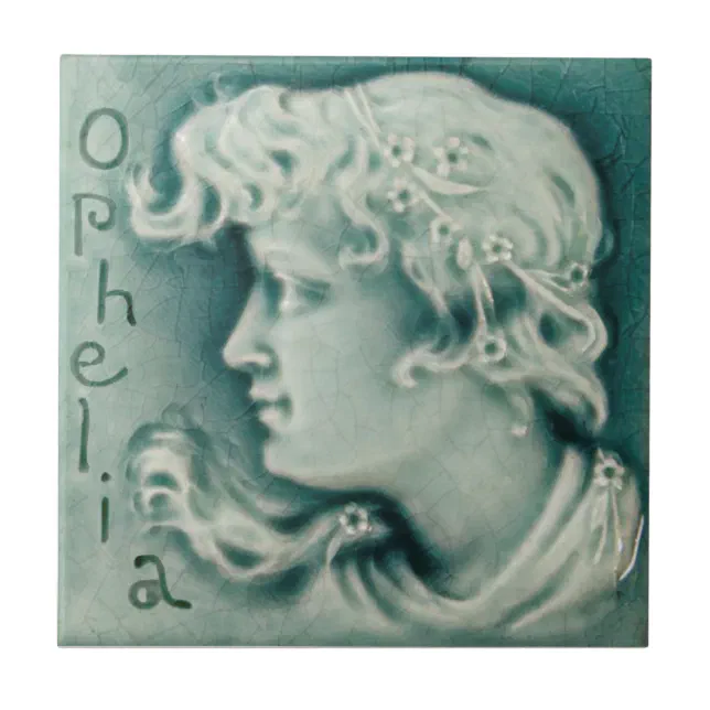 Repro Shakespeare Ophelia Portrait Faux Relief Ceramic Tile | Zazzle