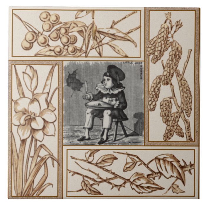 Repro Victorian Little Jack Horner Nursery Rhyme Ceramic Tile | Zazzle.com