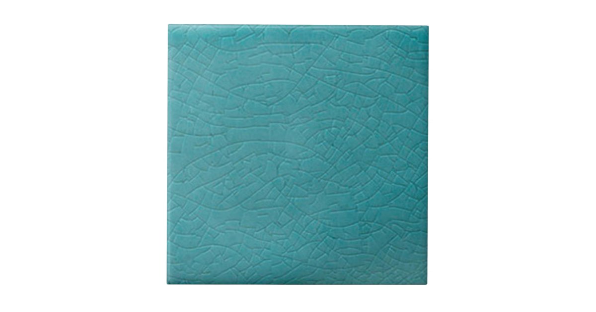 Repro Victorian Turquoise Blue Solid Crazed Ceramic Tile | Zazzle