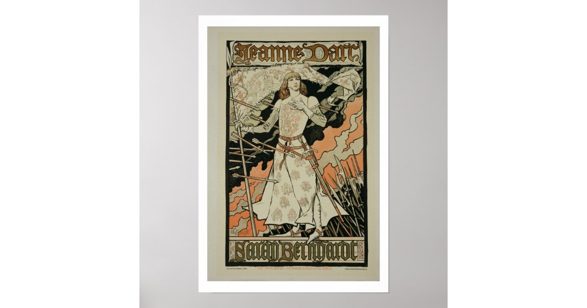 Reproduction of a poster advertising 'Joan of Arc' | Zazzle