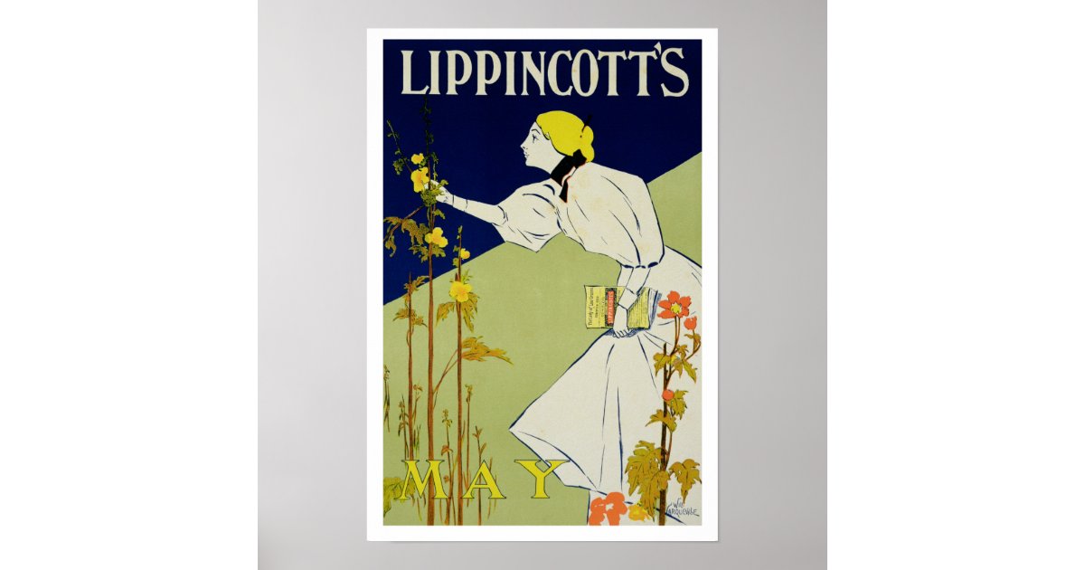 Reproduction of a poster advertising 'Lippincott's | Zazzle
