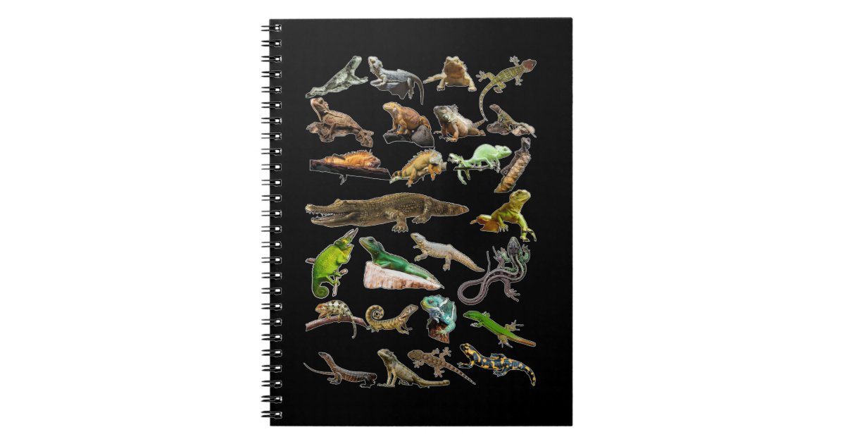 Reptile Collage Lizard Gecko Bearded Dragon Notebook | Zazzle